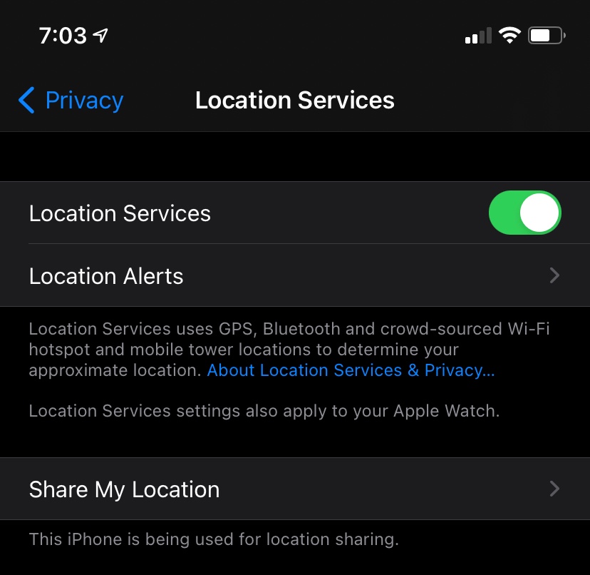 How can I enable location services on App… - Apple Community