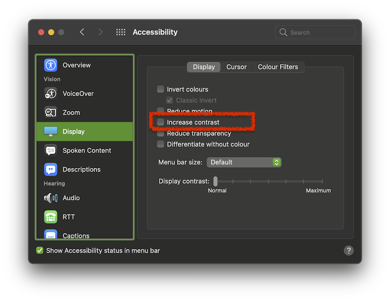 "Increase Display Contrast On " Why do I … - Apple Community