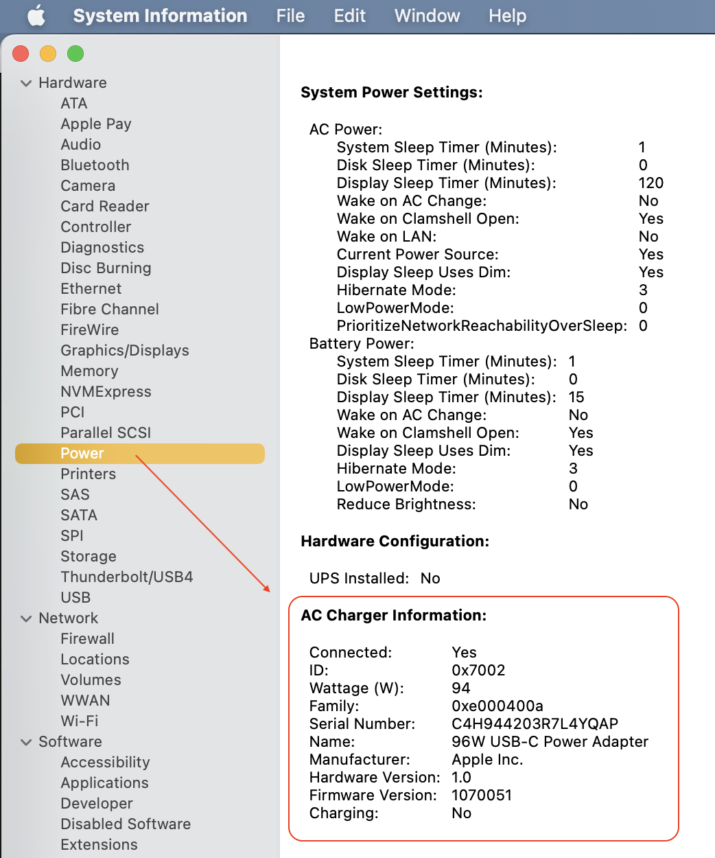How do I see the charging wattage of MacB… - Apple Community