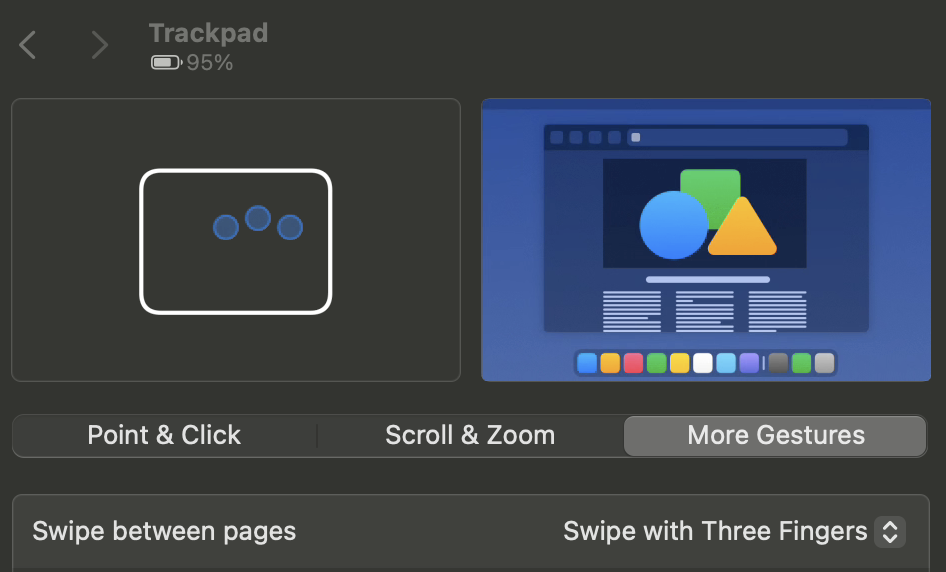 Trackpad gesture "swipe between pages" wo… - Apple Community