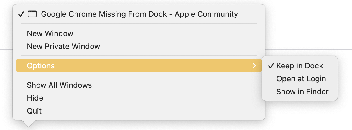 Google Chrome Missing From Dock - Apple Community