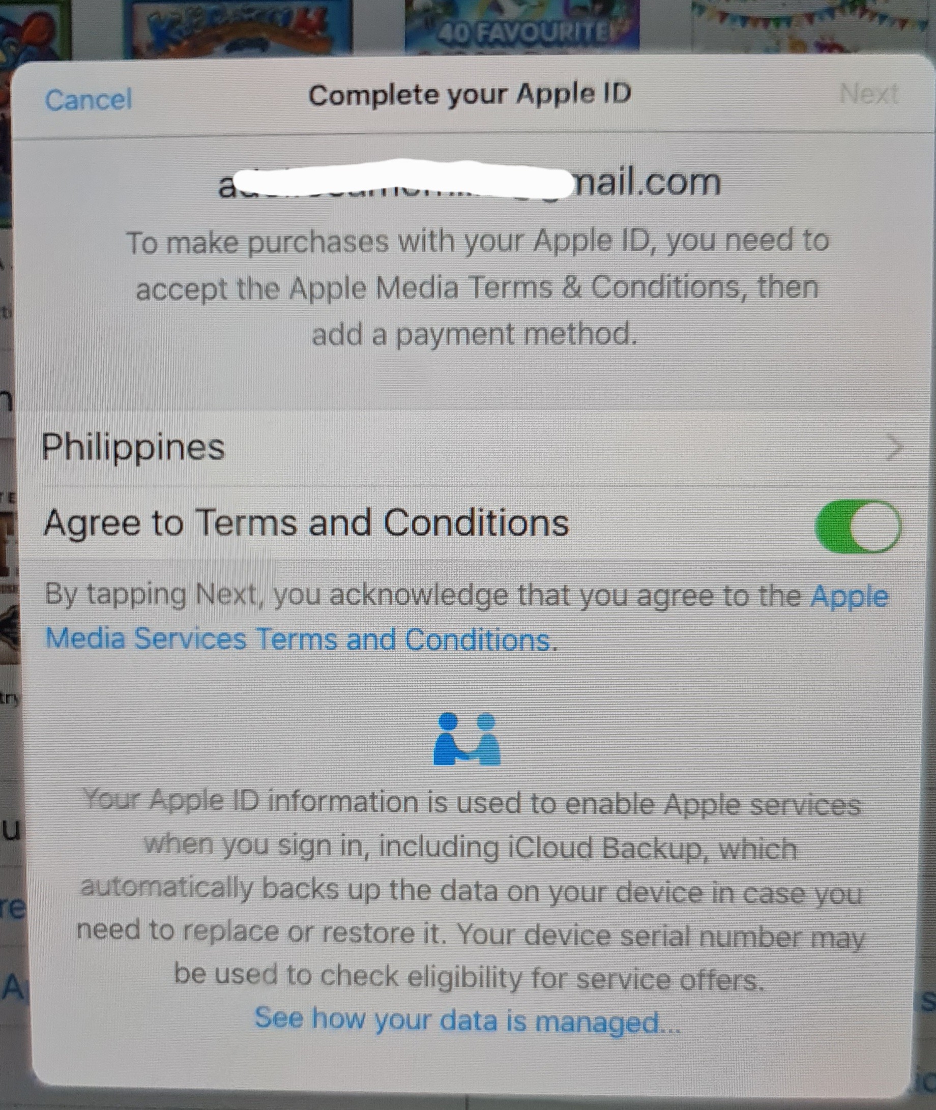 Stuck on complete your apple ID - Apple Community