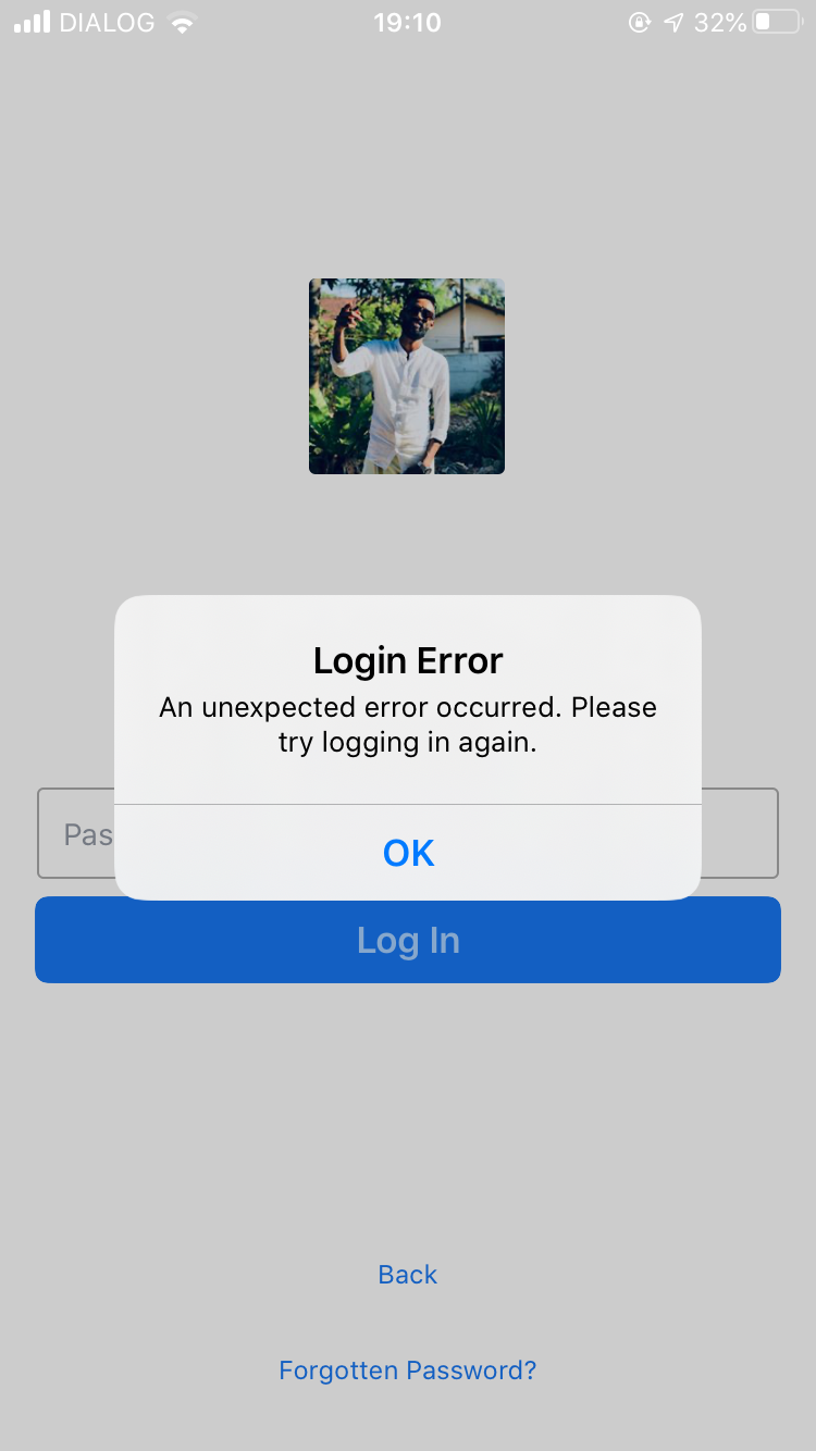 Logging Error - Apple Community