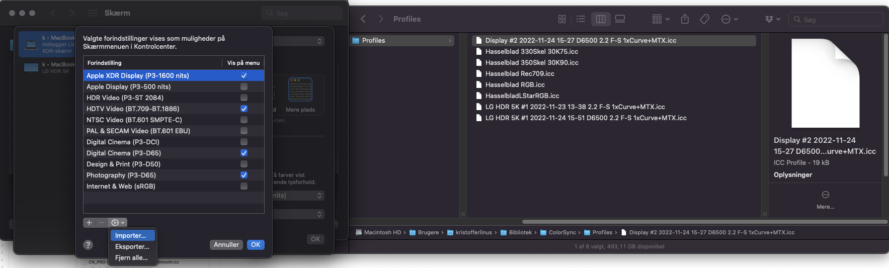 Can't choose custom display color profile… - Apple Community