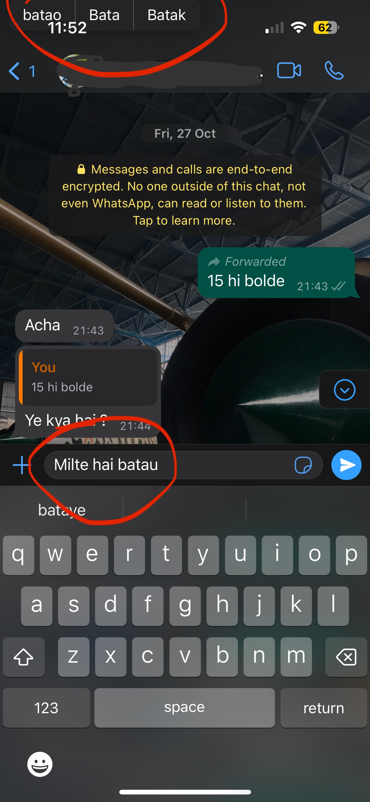 Predictive text on top of the screen - Apple Community
