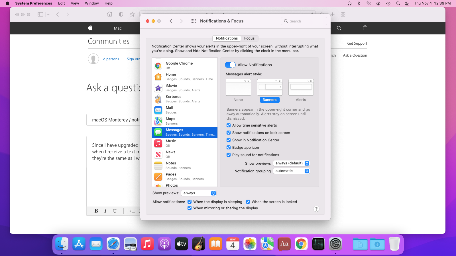 macOS Monterey / notifications - no sound - Apple Community
