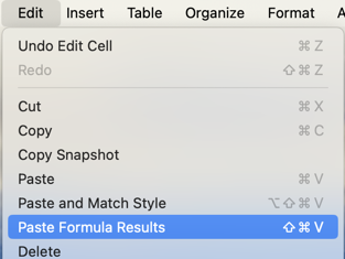 Numbers: paste the result of a formula - Apple Community