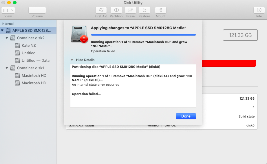 I don't want two container disks - trying… - Apple Community