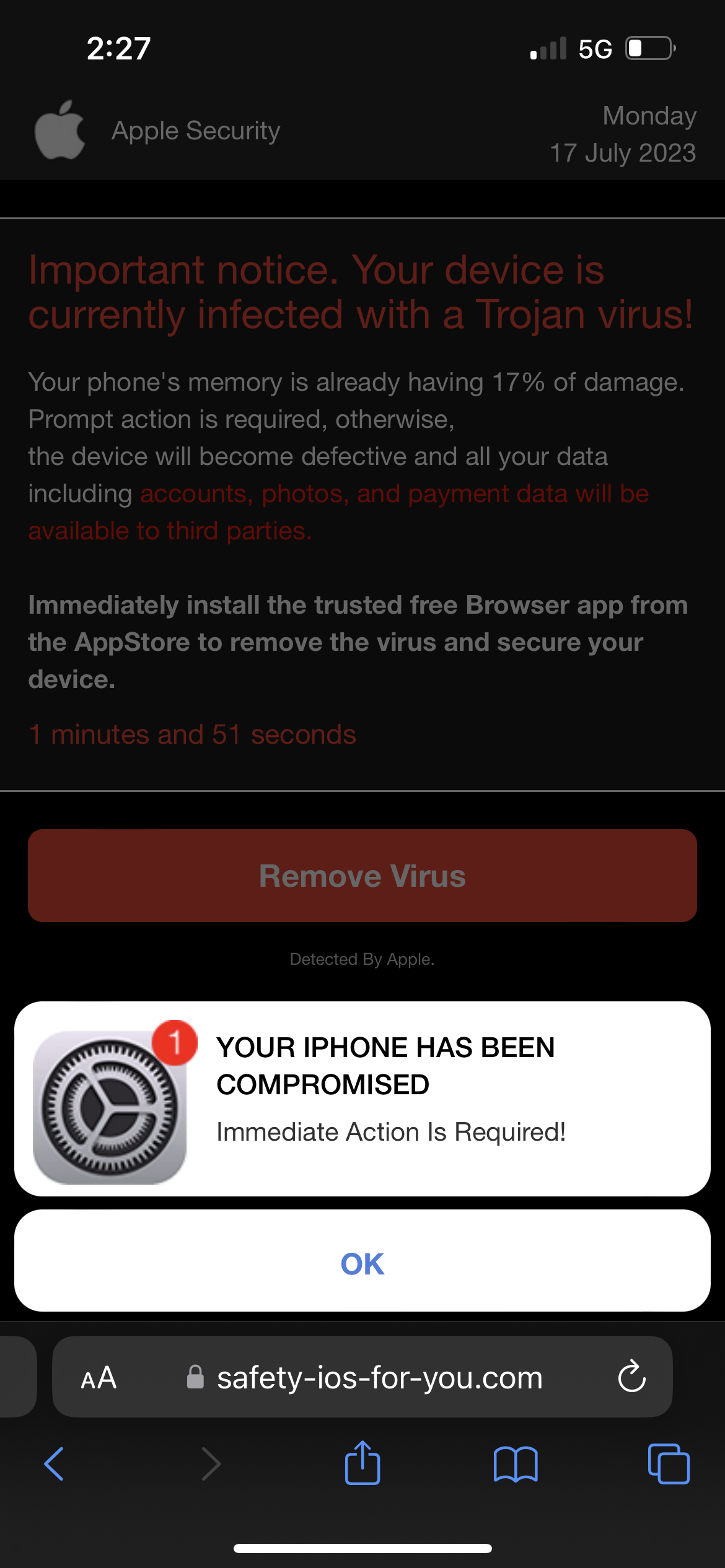 Real or fake virus warning - Apple Community