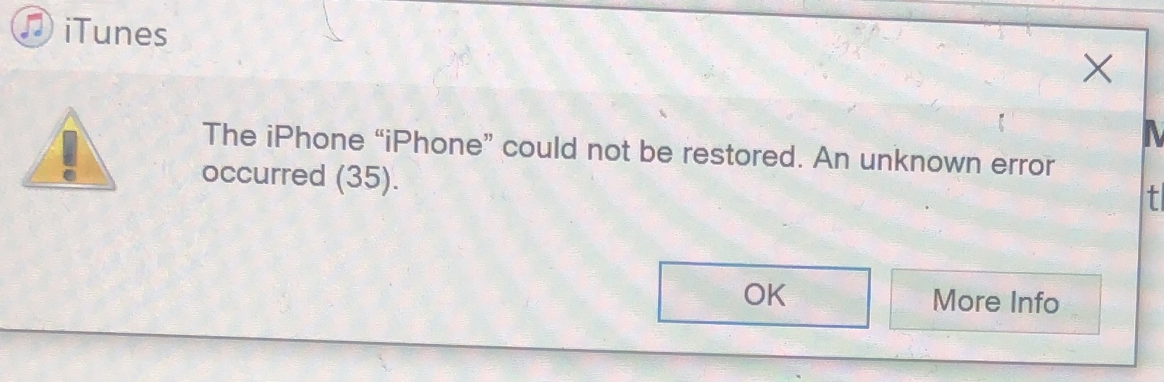 Error 35 whene I do update and restor - Apple Community