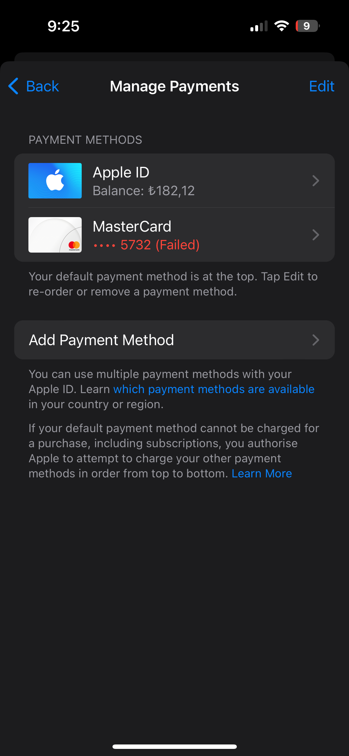 Cannot remove a payment method - Apple Community