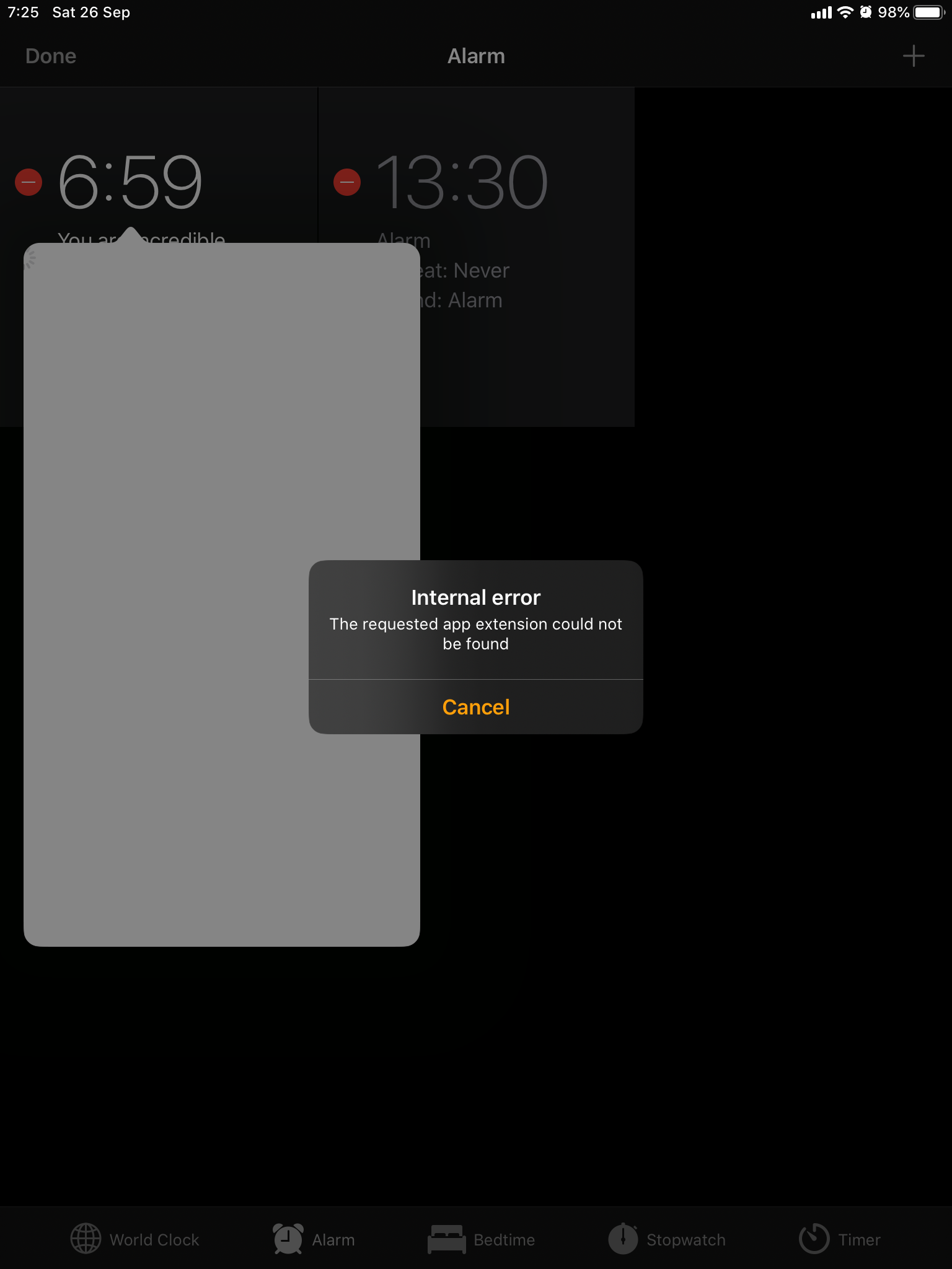 alarm clock error song - Apple Community