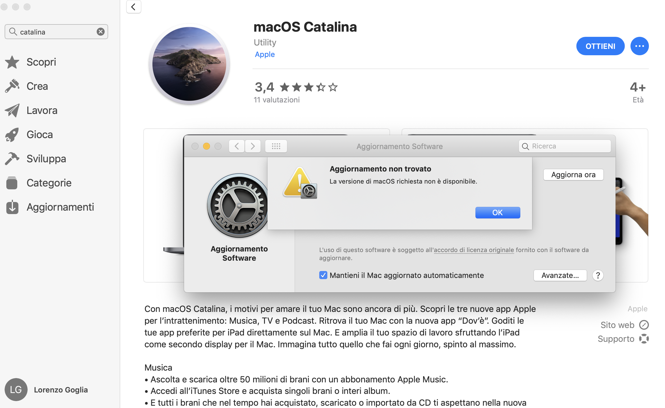 Help! Non riesco a scaricare Catalina! - Apple Community