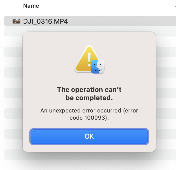 Cannot tag file: unexpected error 100093 - Apple Community