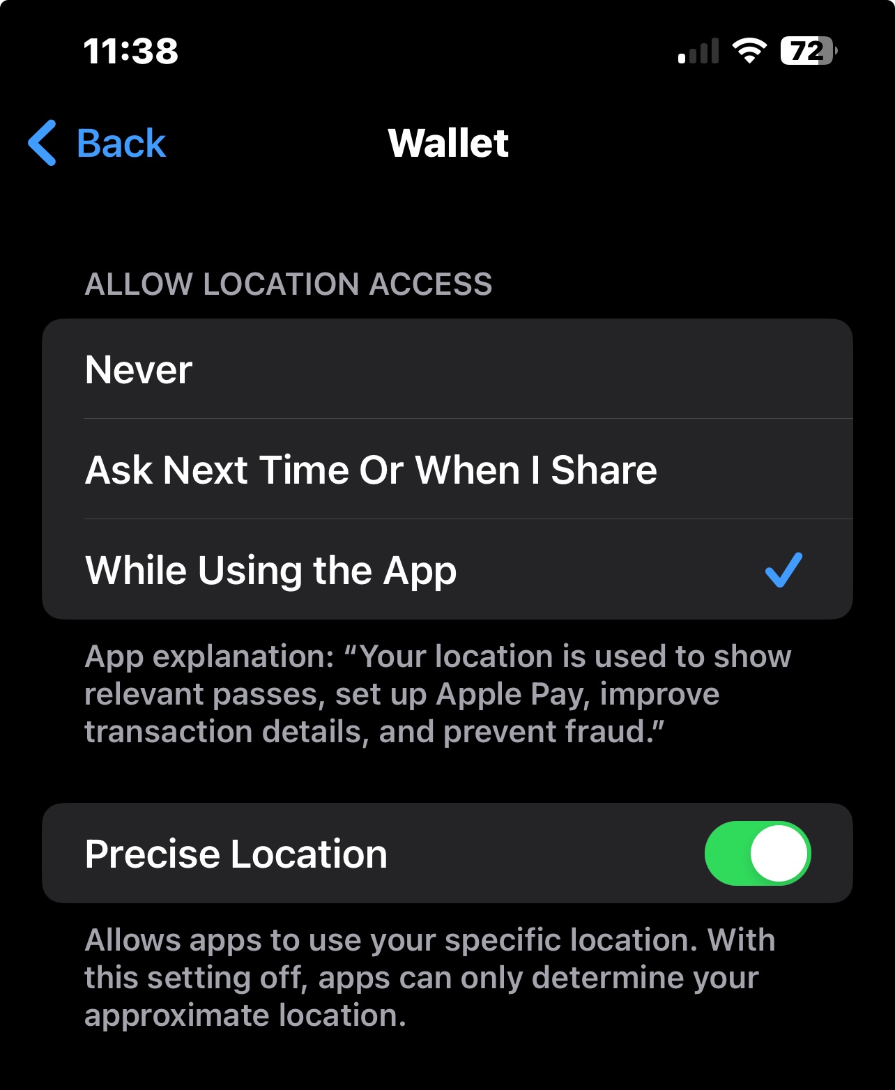 iPhone Two Wallet Apps in Location Settin… - Apple Community