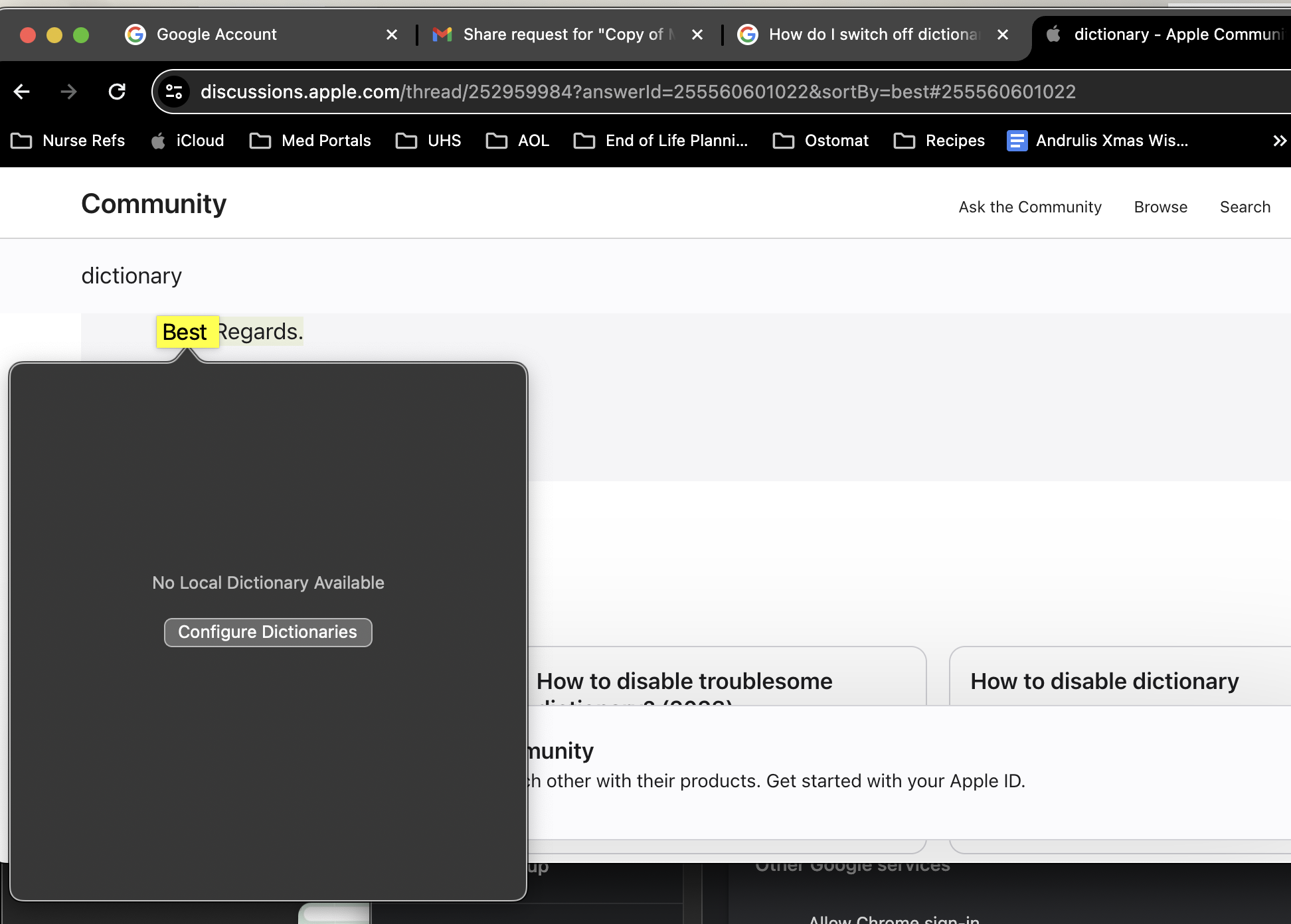 How to get rid of dictionary pop-up windo… - Apple Community
