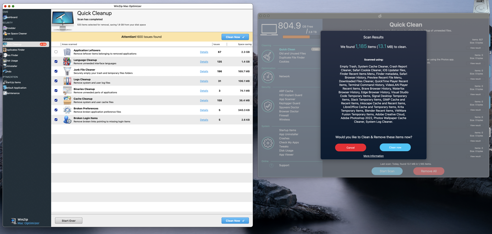 iBoostup Clean up vs Winzip Clean up - Apple Community