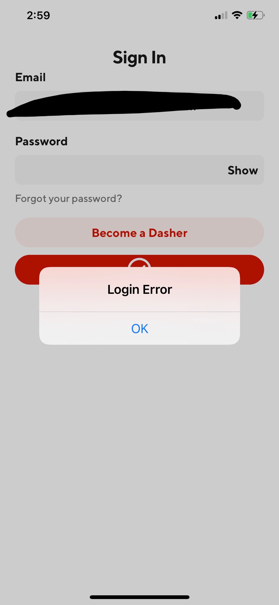 Login error unnecessarily popping up and … - Apple Community