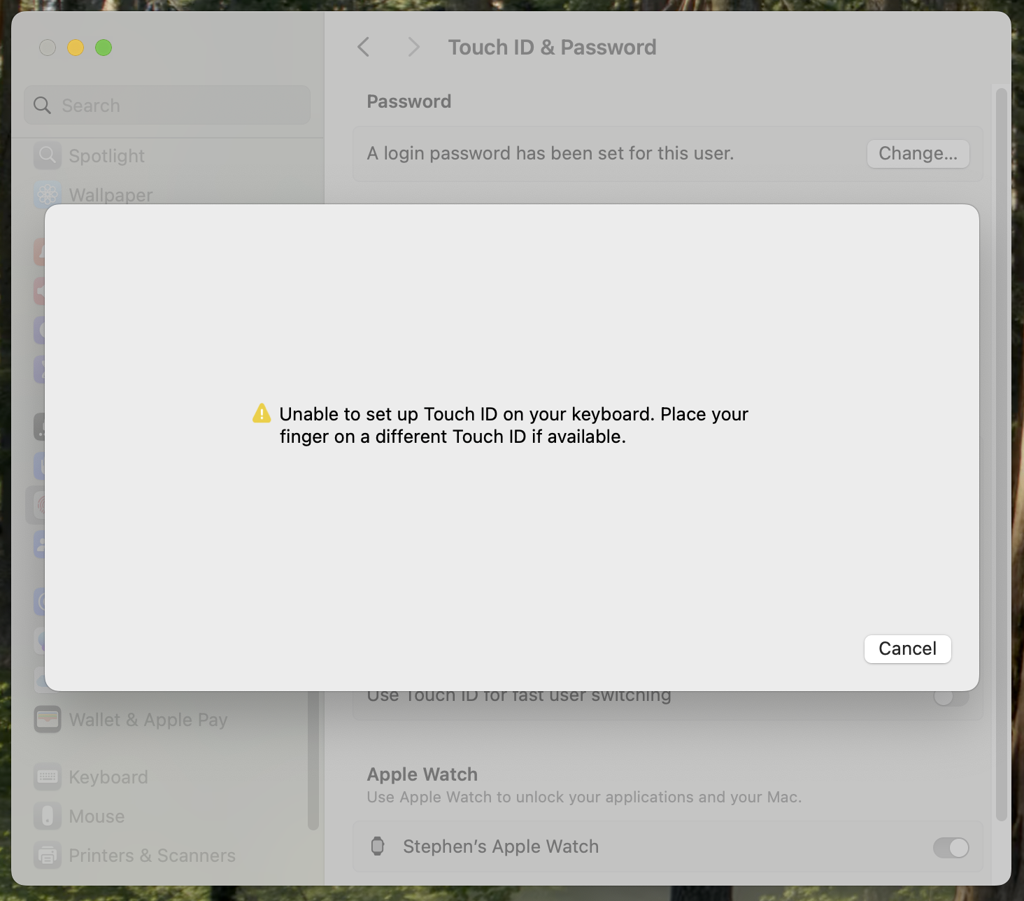 MacOS - Touch ID greyed out, deleting fin… - Apple Community