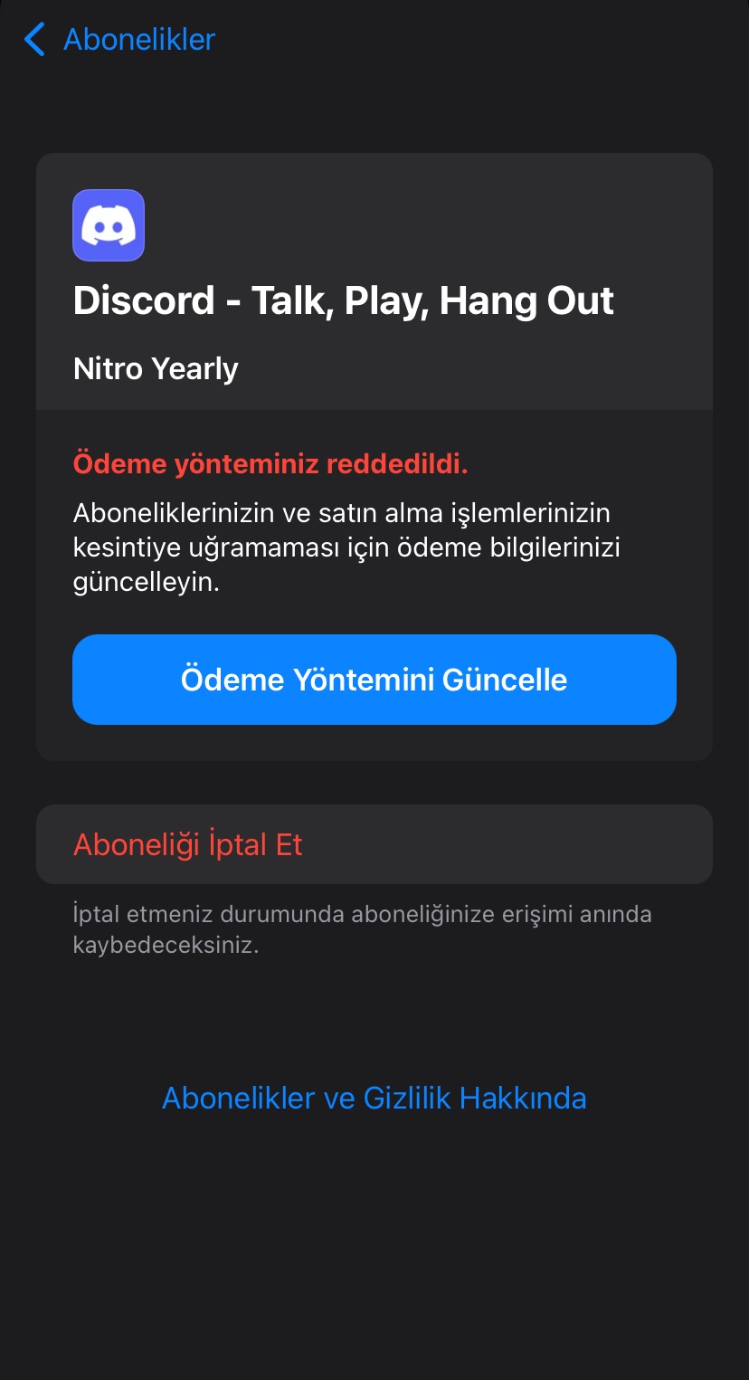 How do I resolve a failed Discord subscri… - Apple Community