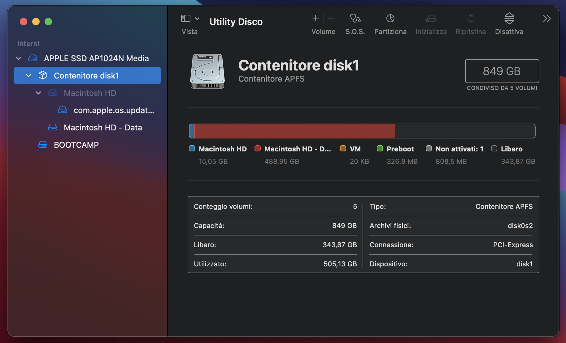 Disk utility partition SSD - APFS Contain… - Apple Community