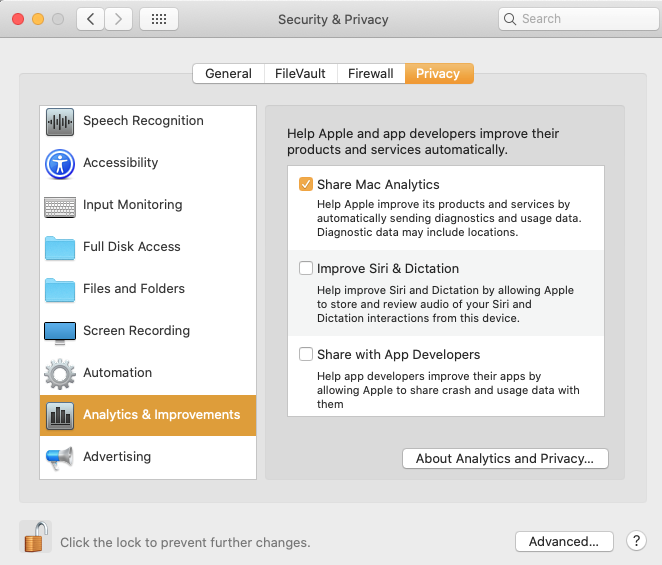 Sharing Analytics data with Apple is turn… - Apple Community