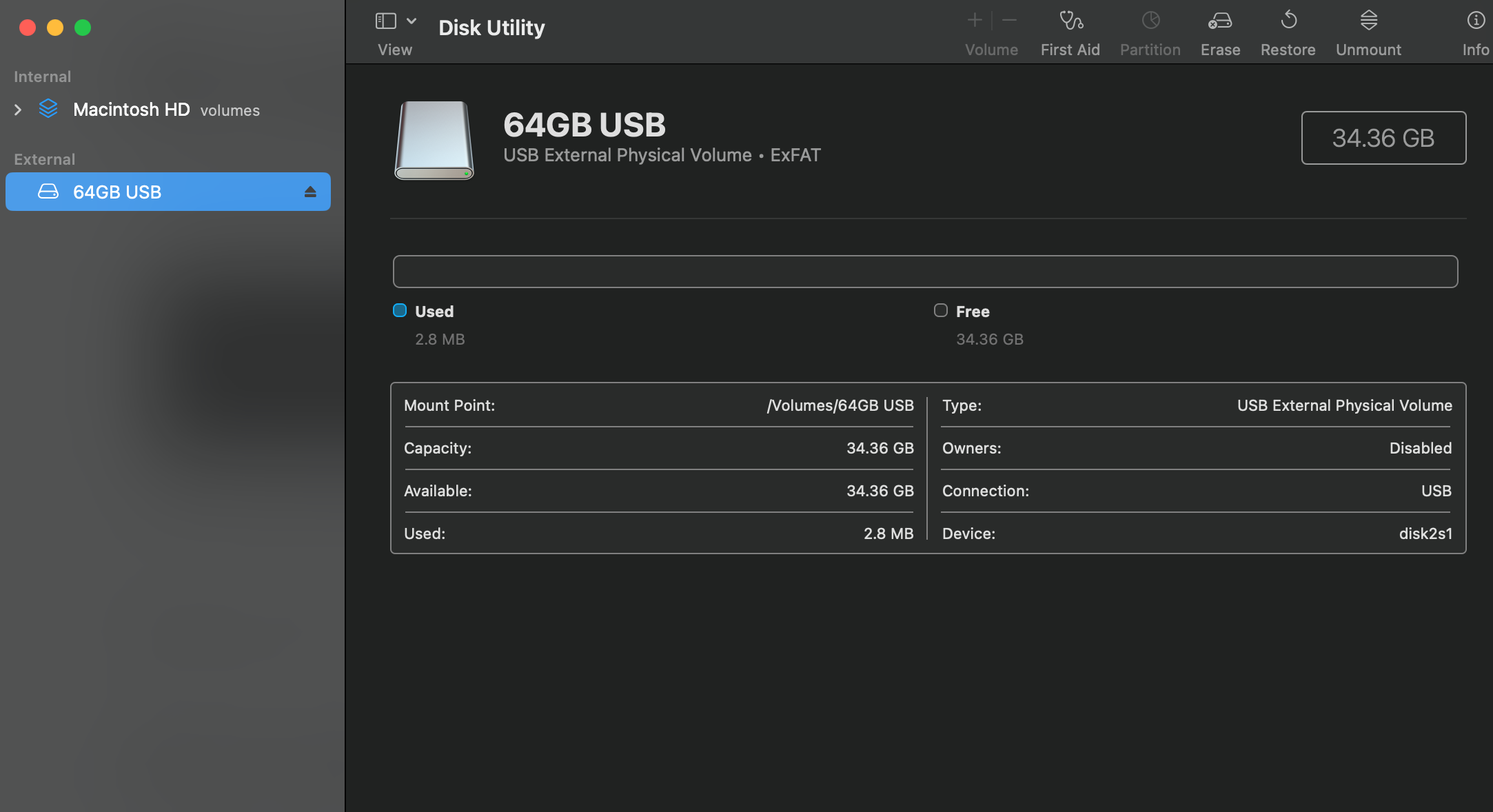 SanDisk 64gb USB only showing 34gb, how d… - Apple Community