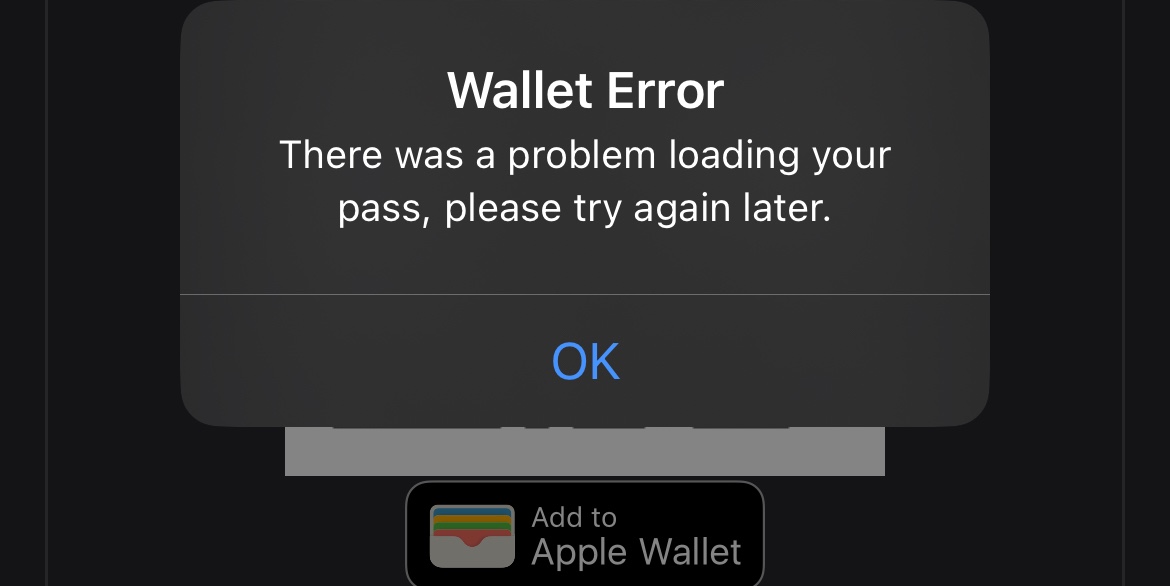 Unable to add Apple Wallet Pass at this t… - Apple Community