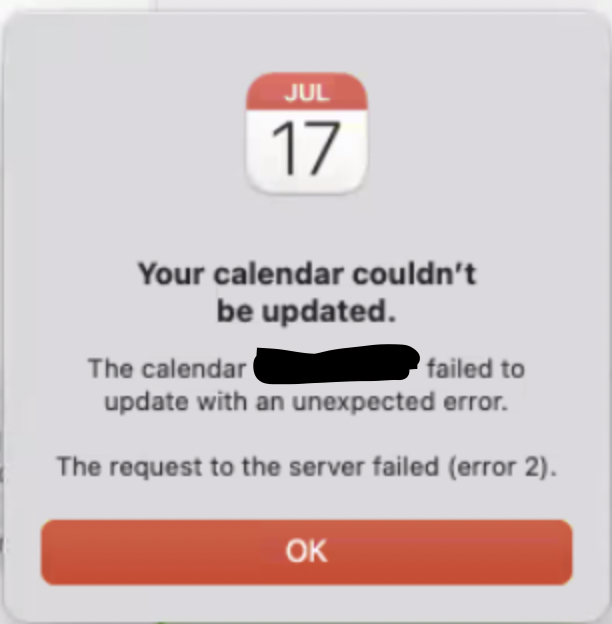 request to the server failed (error 2) wh… - Apple Community