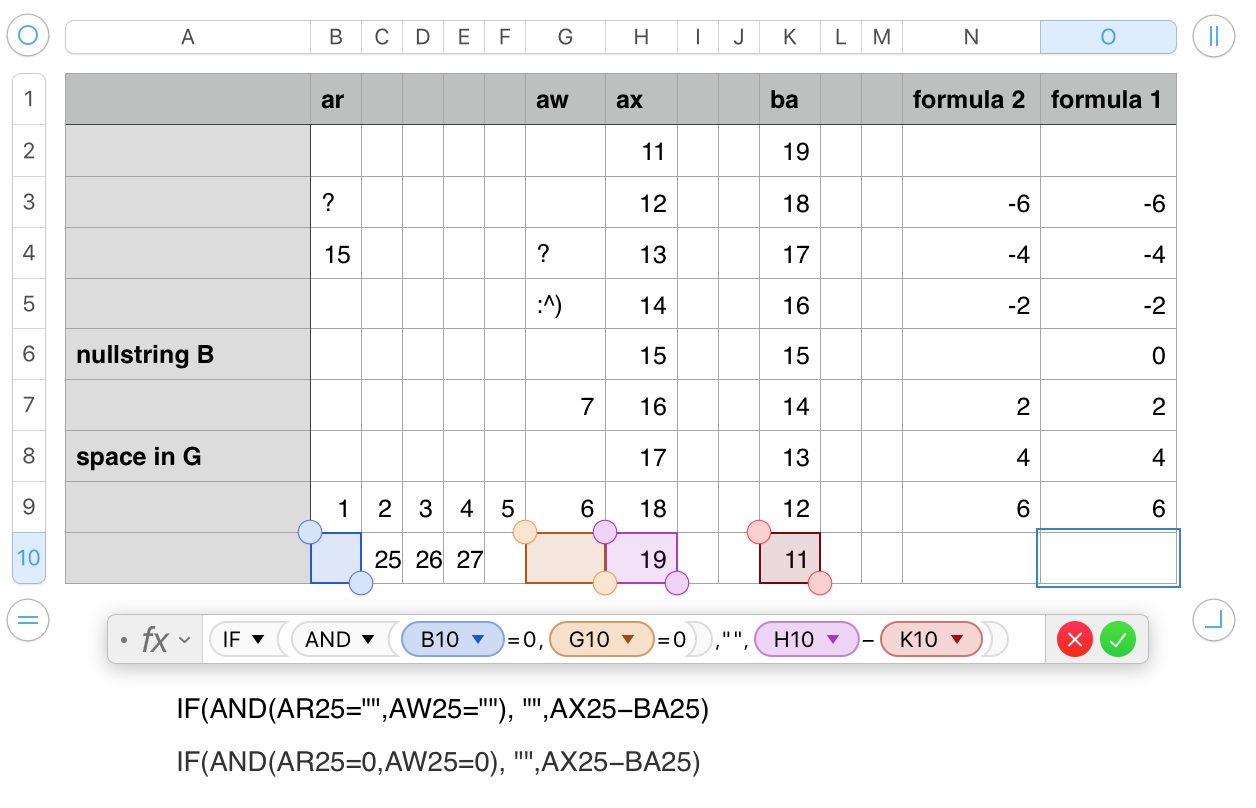 How to test Cells that have "" in them? - Apple Community