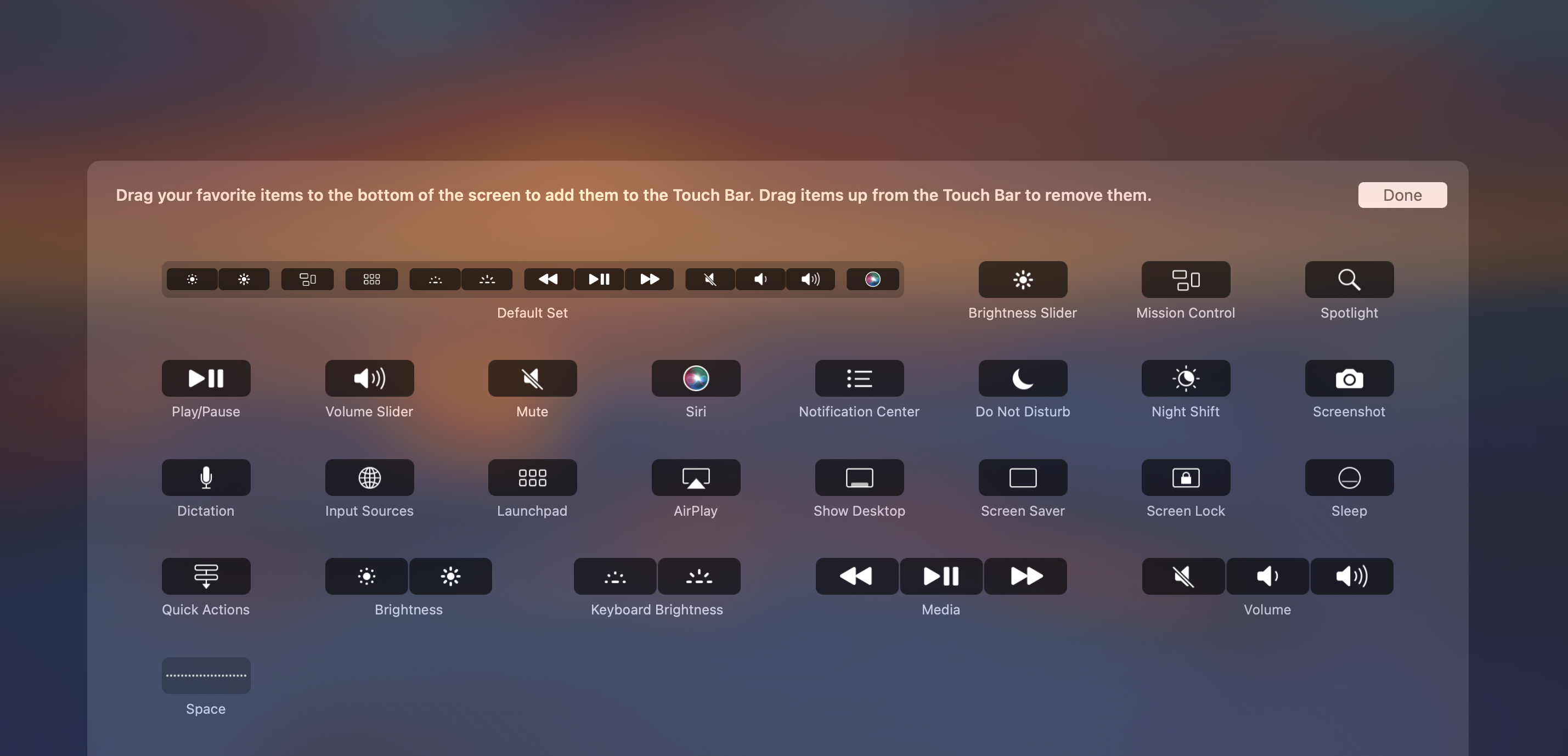 Touchbar not showing keyboard or original… - Apple Community