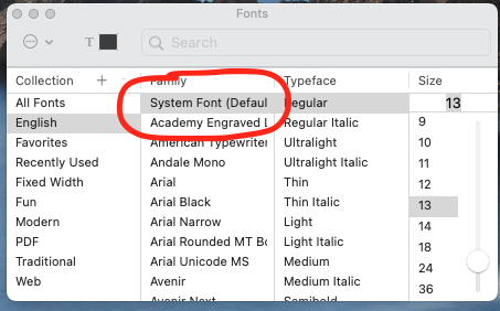 Notes - What is the system default font? - Apple Community