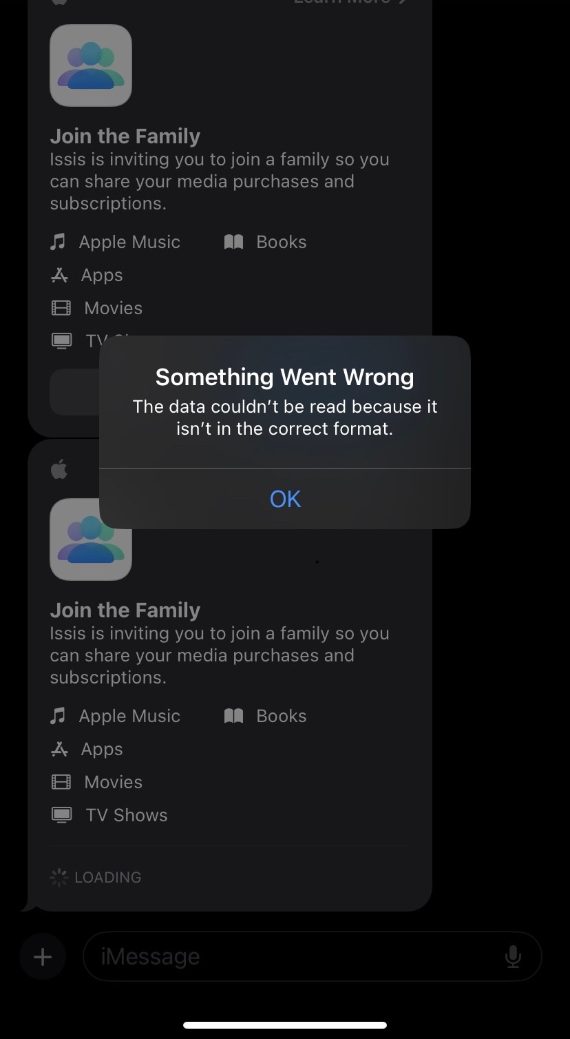 Why doesnt the family sharing invitation … - Apple Community