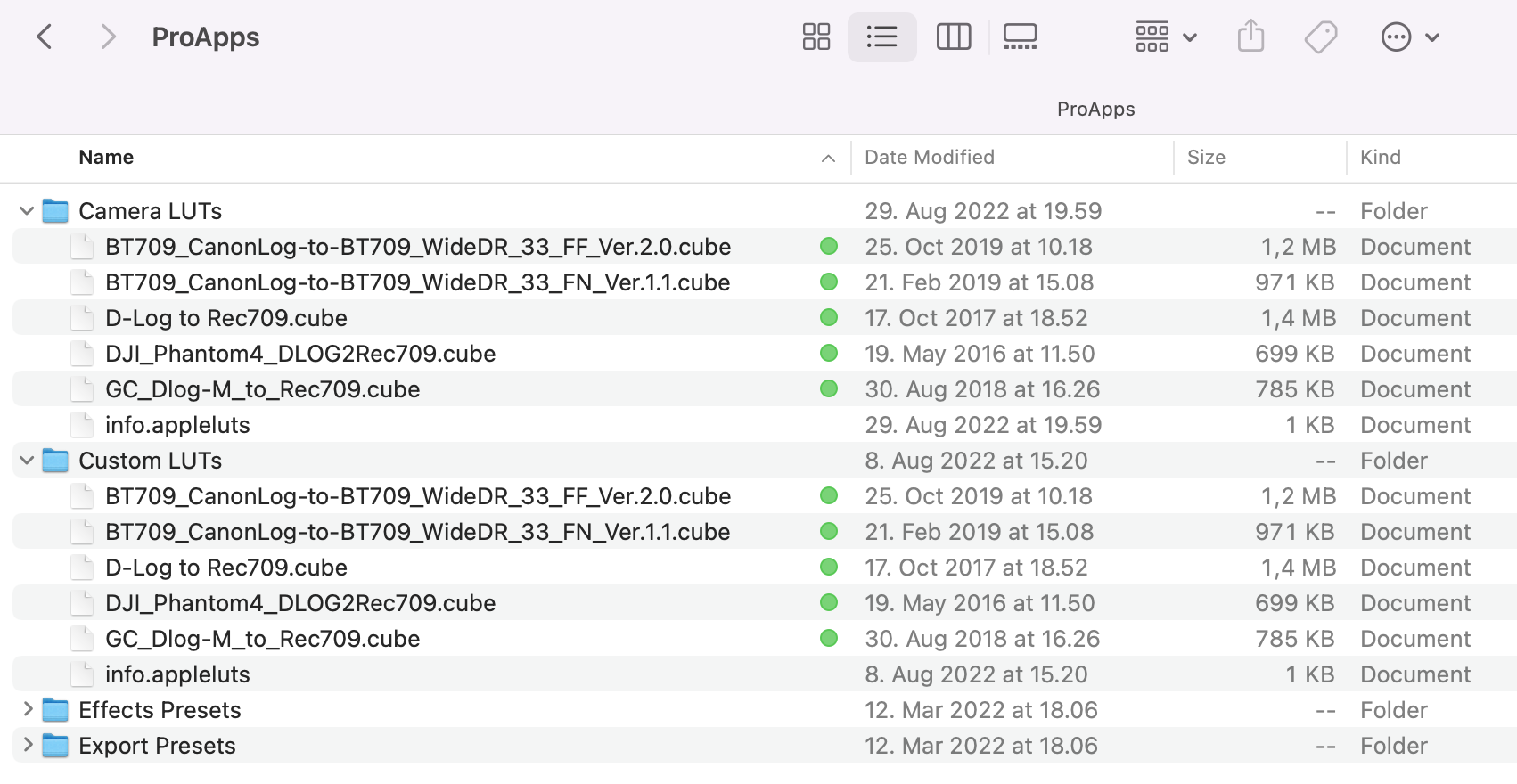 Missing Custom LUT - Apple Community