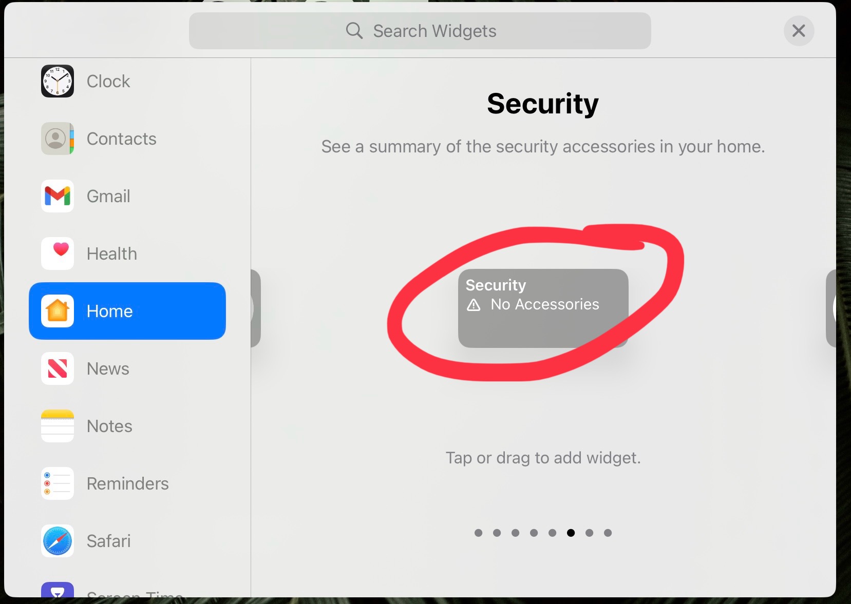 Climate and Security Accessory Widgets No… - Apple Community