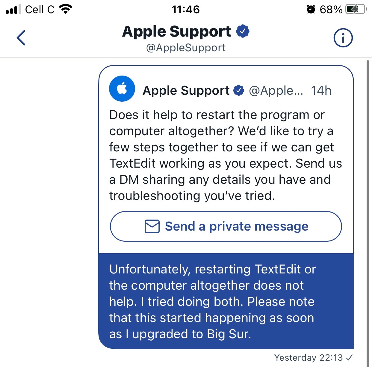 macOS Big Sur TextEdit Delete returns to … - Apple Community
