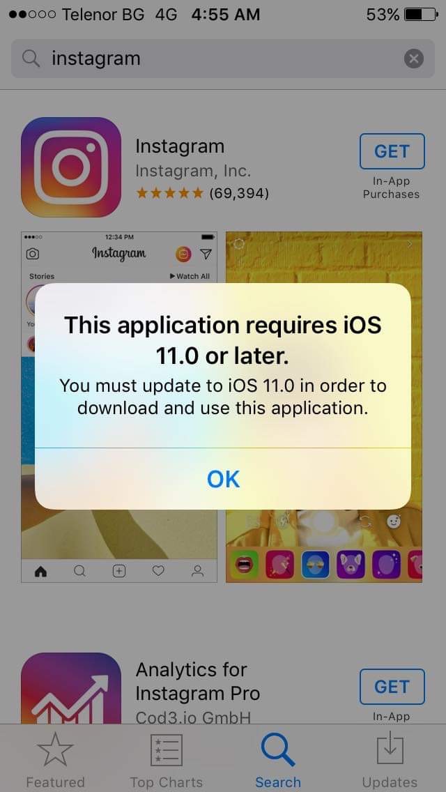 Can install Instagram on iPhone 10.3.4 - Apple Community