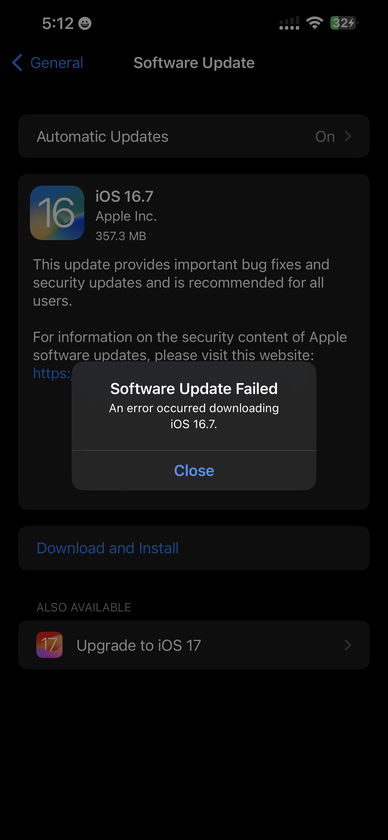 Software Upgrade failed on iPhone - Apple Community
