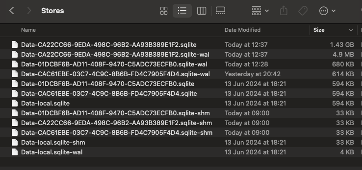 Large .sqlite file in the store folder of… - Apple Community