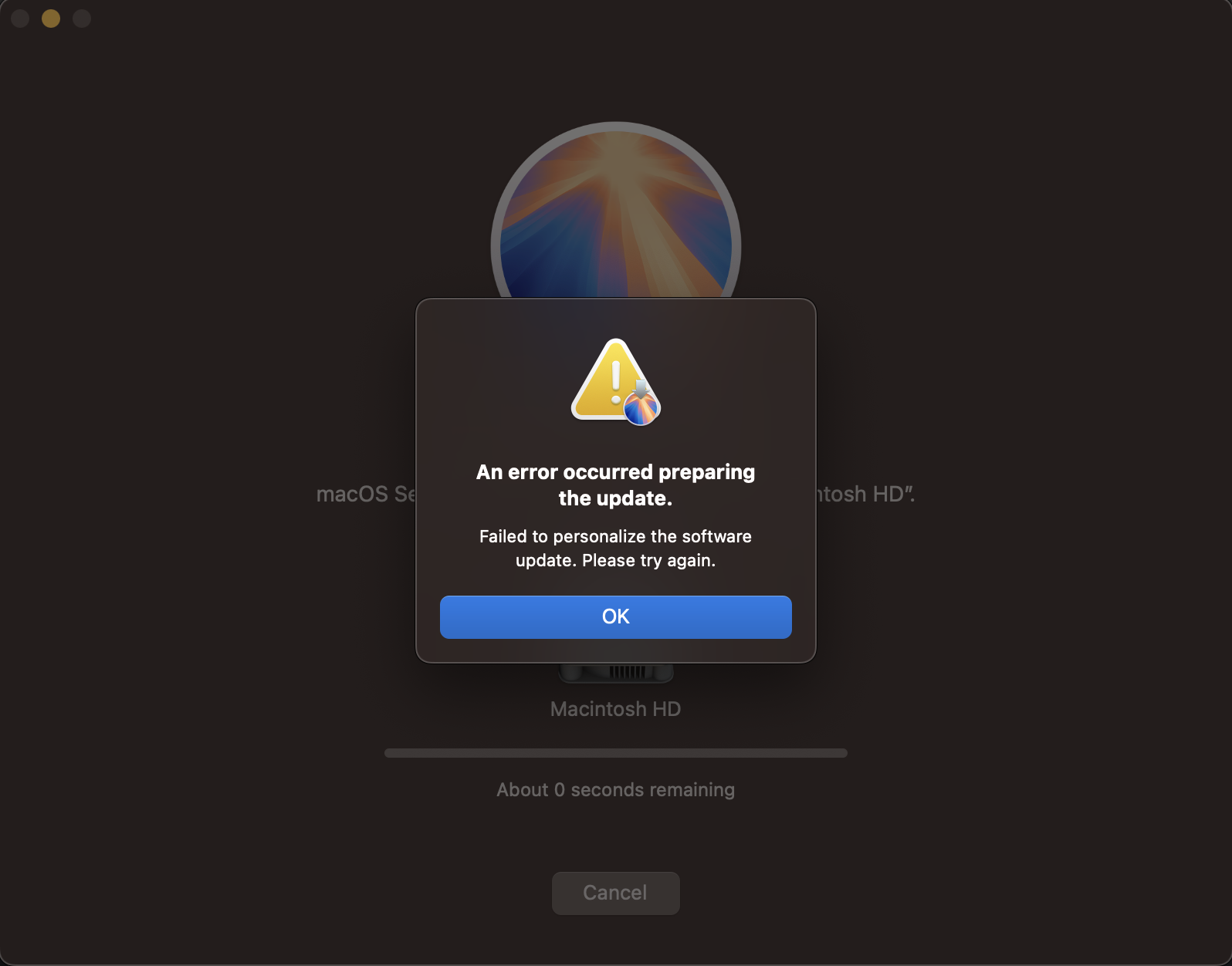 macOS Sequoia. An error occurred preparin… - Apple Community