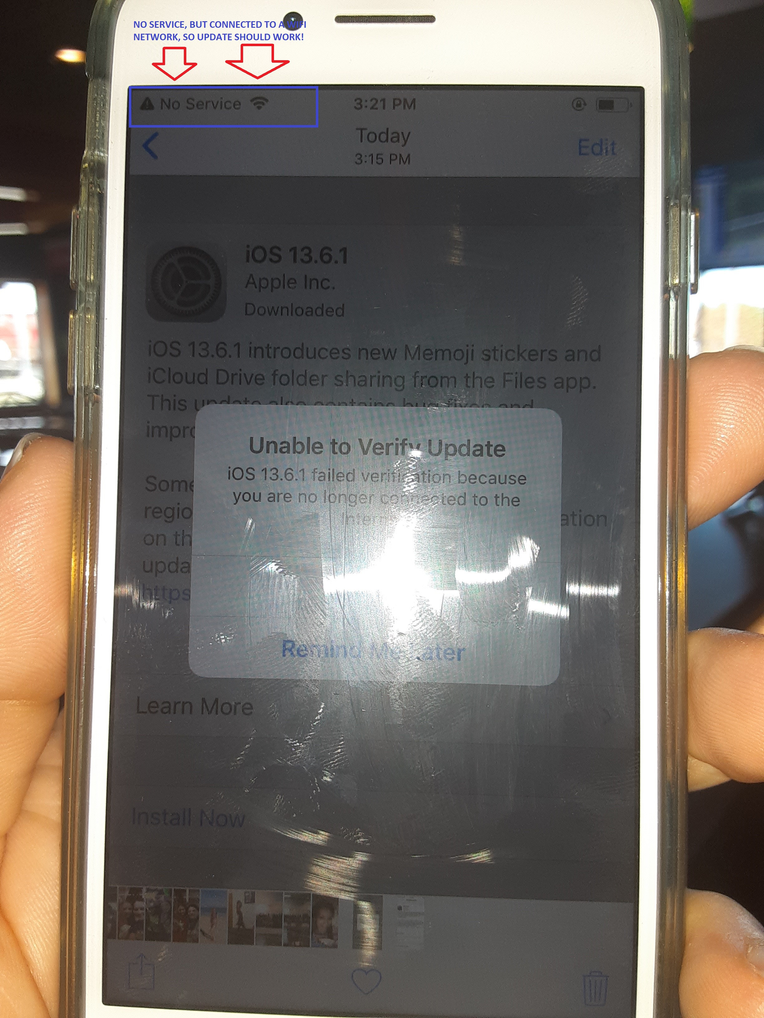 update iOS fails on wifi (iPhone 7). nee… - Apple Community