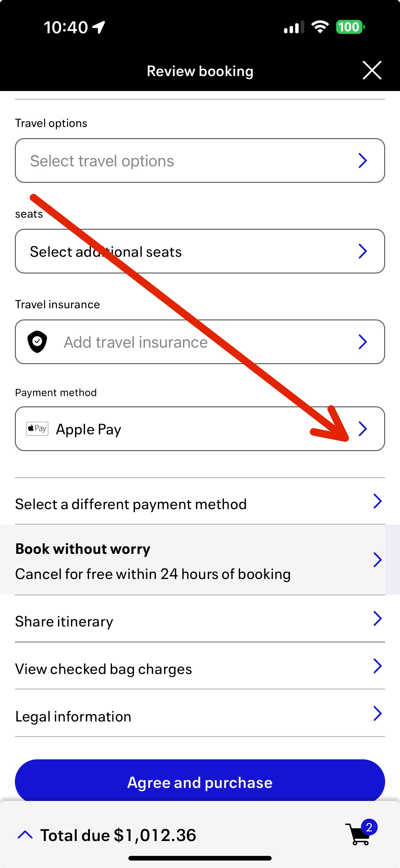 Apple Pay not showing in United App ver 4… - Apple Community